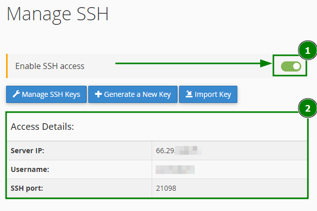 How to enable SSH access and connect to your hosting account Securely
