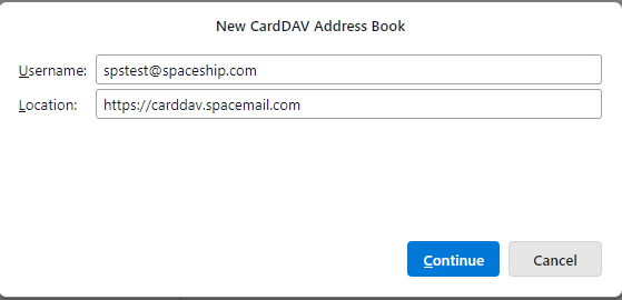 How to Set Up Spacemail Address Book in Thunderbird via CardDAV