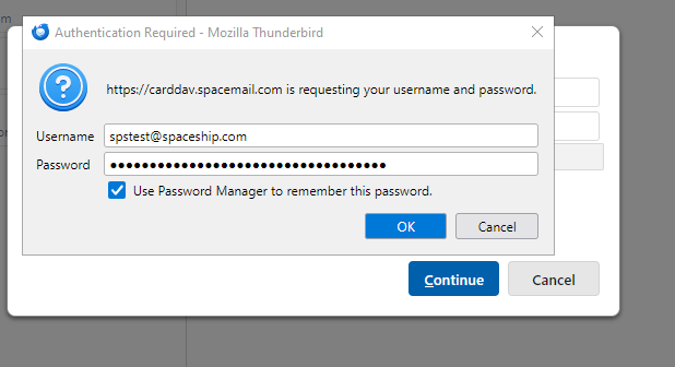 Cómo configurar la libreta de direcciones de Spacemail en Thunderbird mediante CardDAV